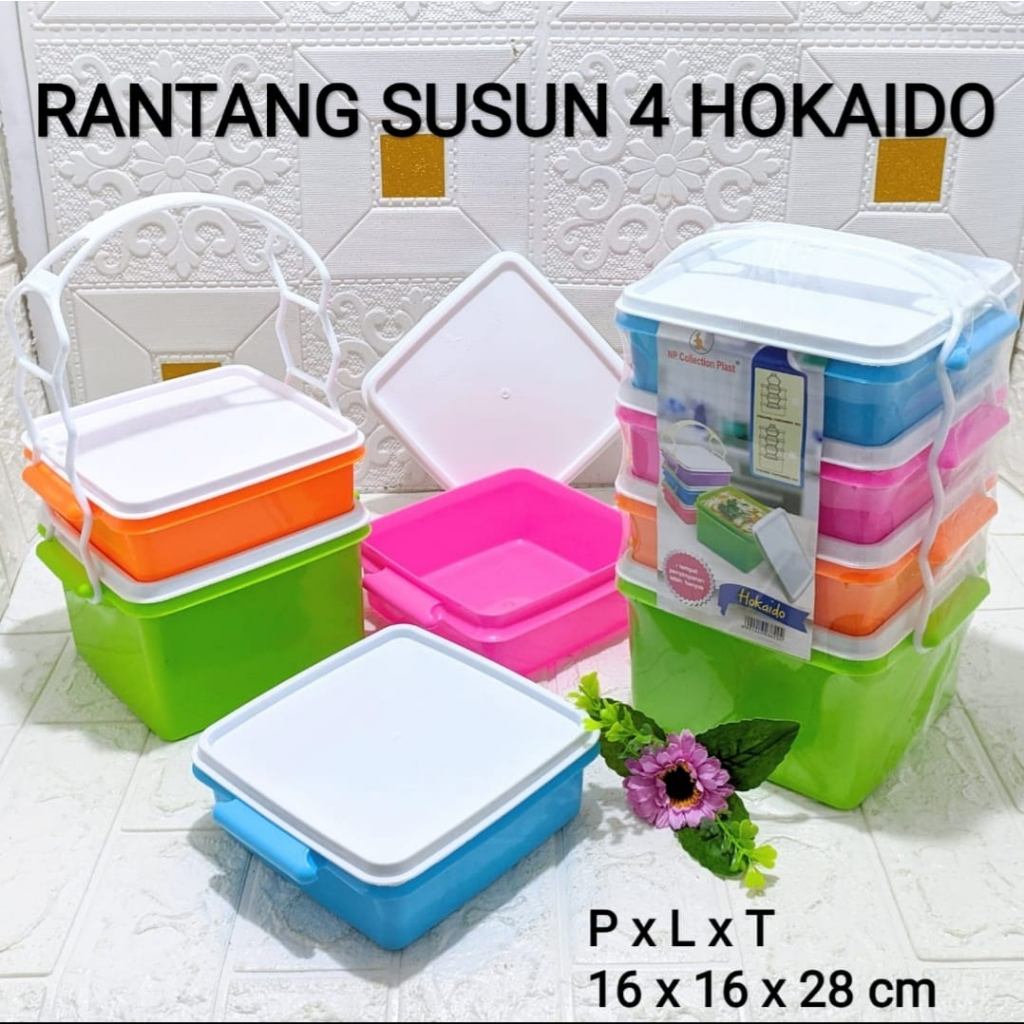 Jual Rantang 4 susun warna /rantang makanan/wadah bekal makanan ...