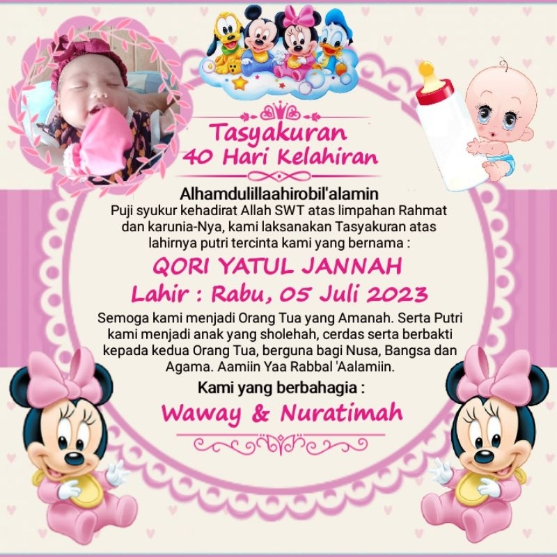 Jual Stiker 40 Hari Kelahiran Anak (Request Foto) - Stiker Box Nasi ...