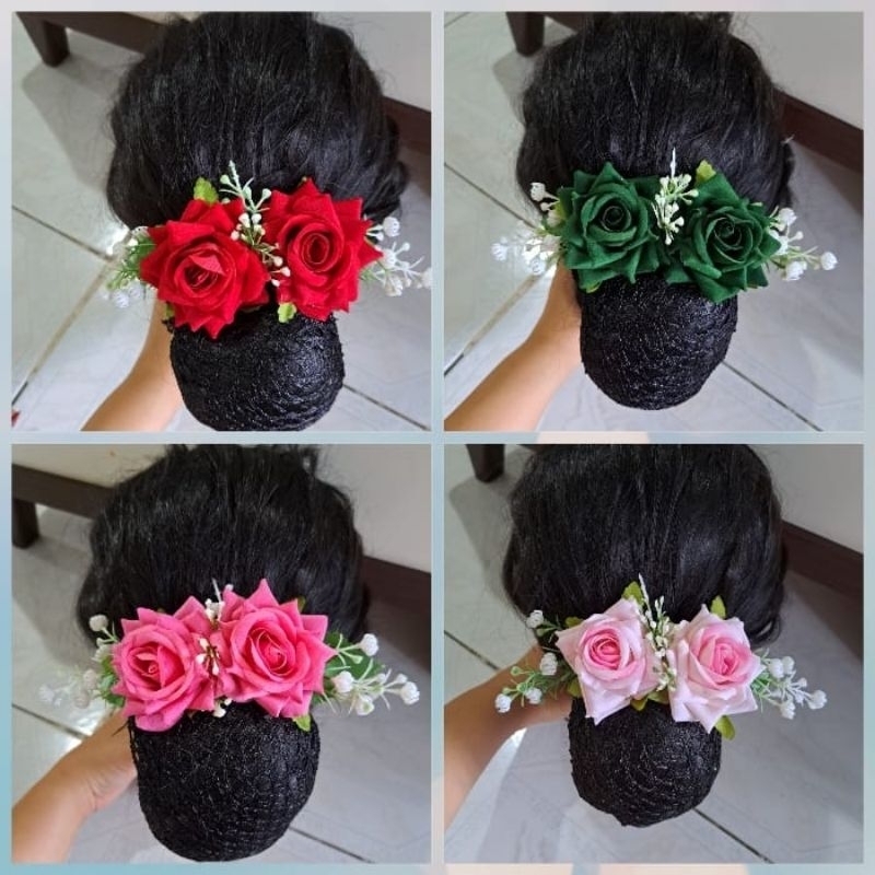 Jual jepit rambut 2 bunga/hiasan sanggul/kep harnet | Shopee Indonesia