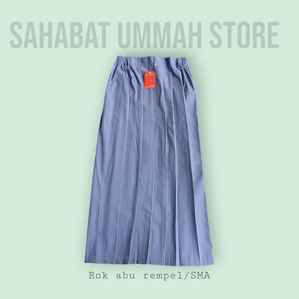 Jual Seragam SMA Rok Panjang Rempel Bawah Pinggang Abu - Seragam Sekolah - Rok Rempel - Rok SMA ...