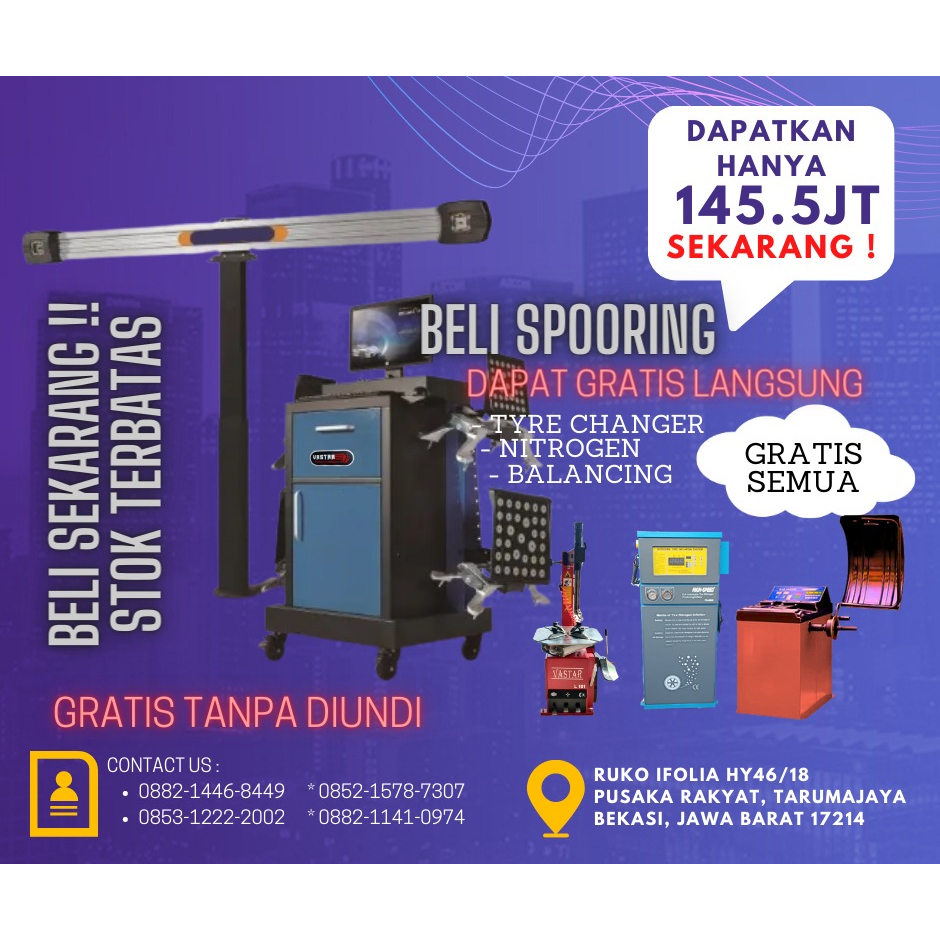 Jual paket mesin equiment alat bengkel paket bengkel mesin spooring 3D ...