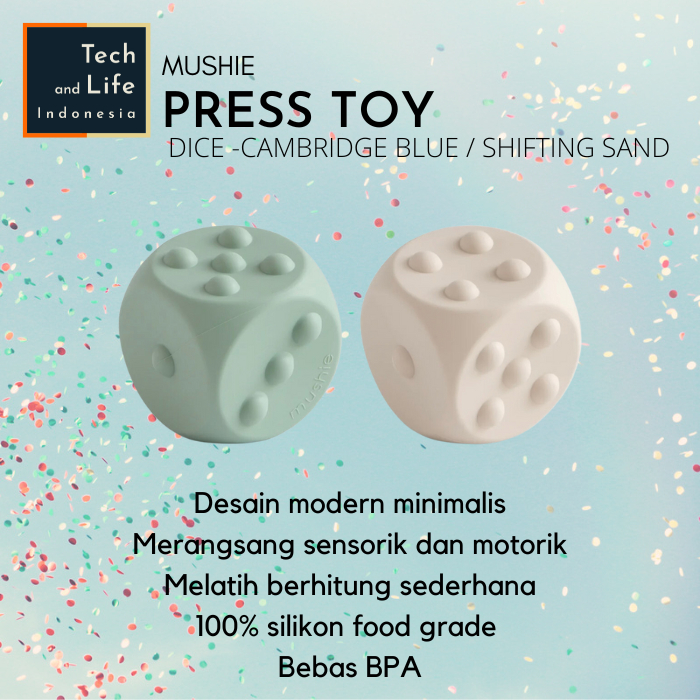 Jual Mushie Dice Press Toy Mainan Bayi Sensorik Motorik Push Pop It ...