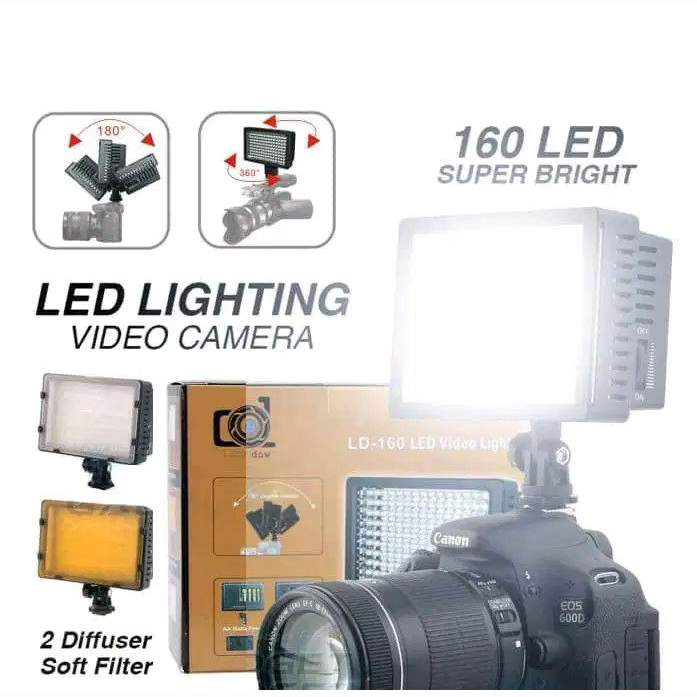 Jual Lampu Lighting Kamera 160 LED Video Light for Camera DV Camcorder ...