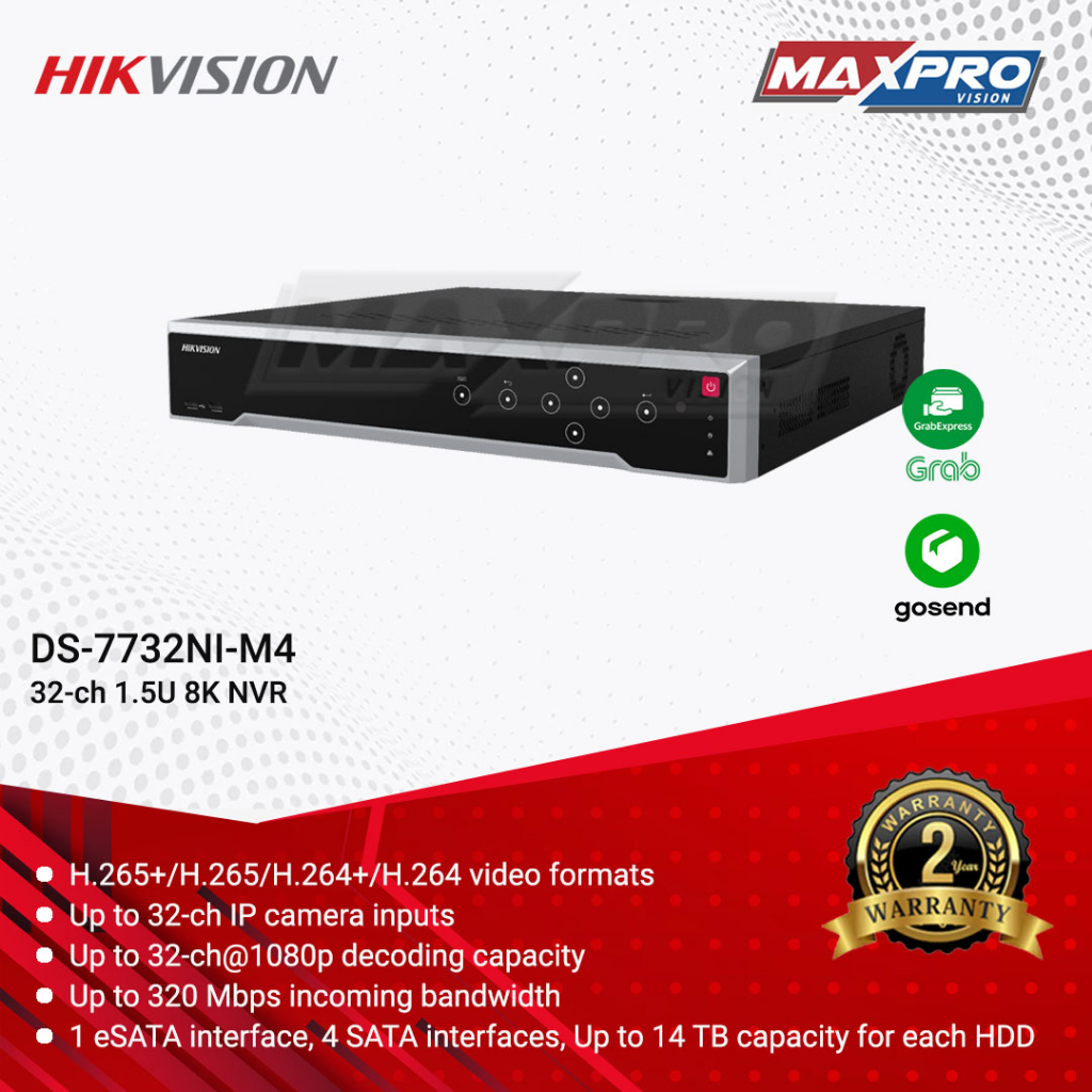 Jual DS-7732NI-M4 - HIKVISION NVR 32CH 4 SLOT HDD | Shopee Indonesia