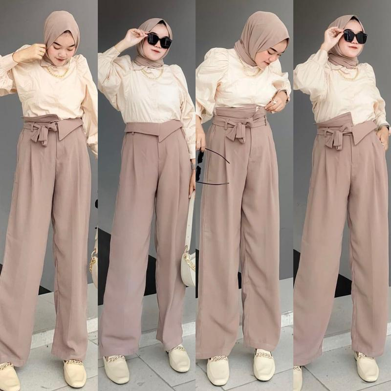 Jual Celana Kulot Crinkle Highwaist 4 Style pants airflow panjang ...