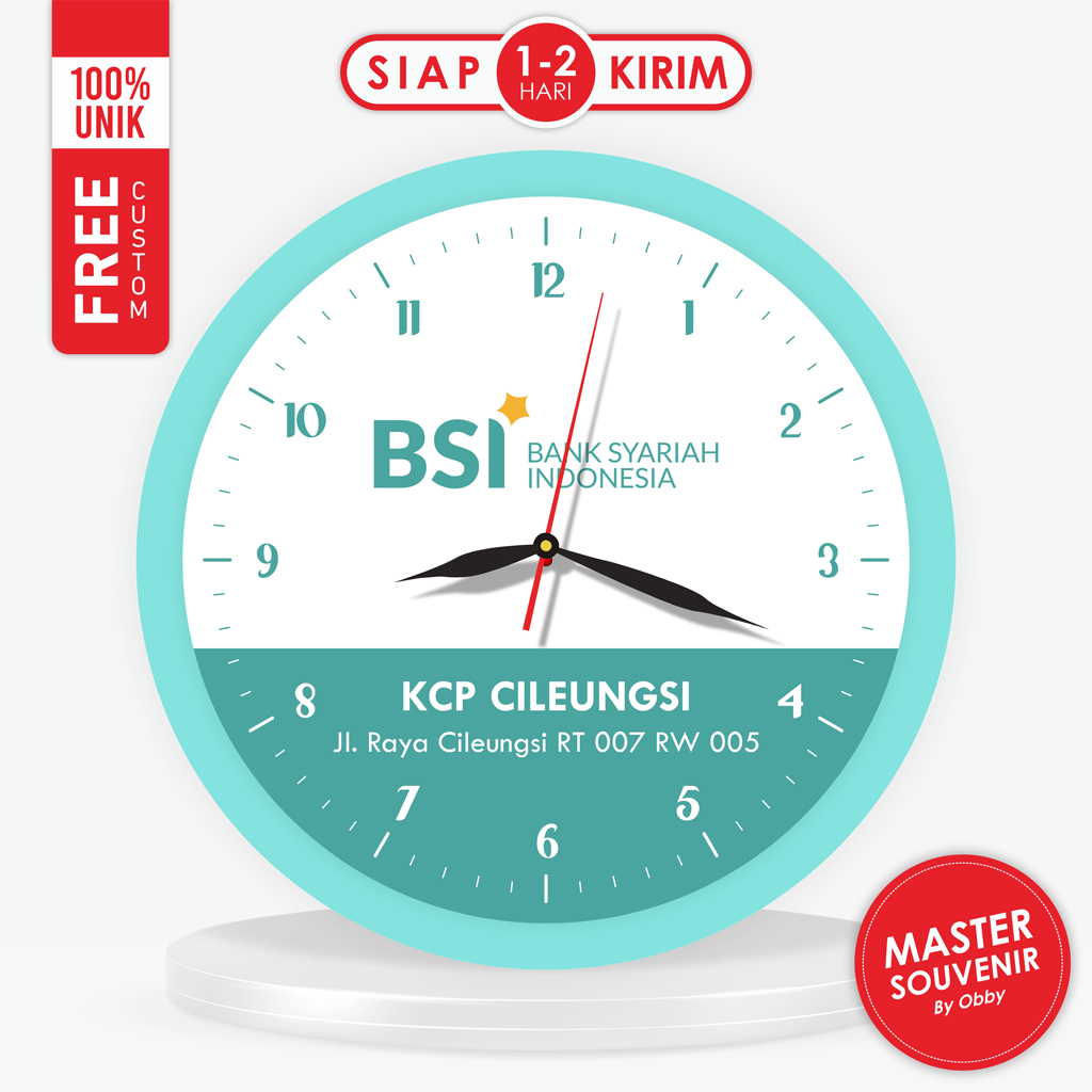 Jual Jam Custom Free Desain Request Logo Ukuran 10CM (Hadiah Pernikahan ...