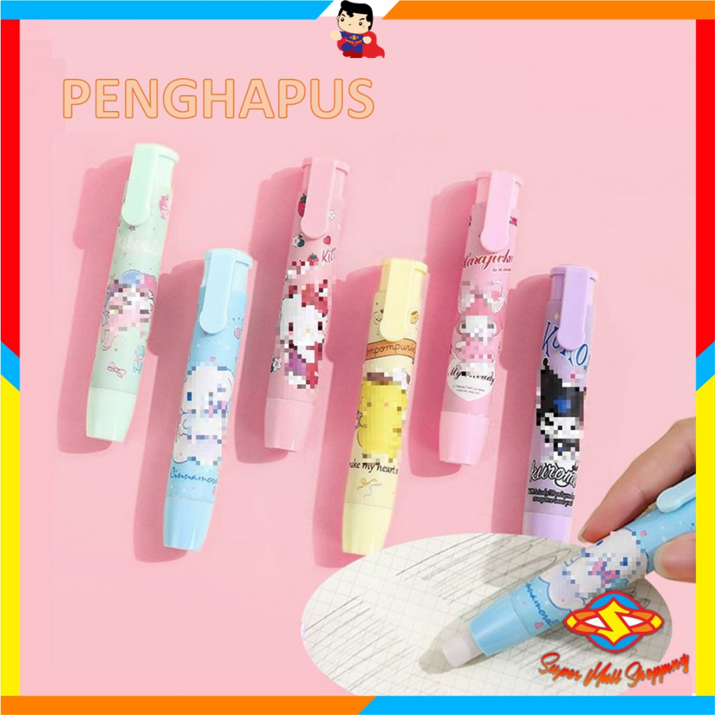 Jual SMS Penghapus Pensil Mekanik Karakter Mechanical Eraser Lucu ...