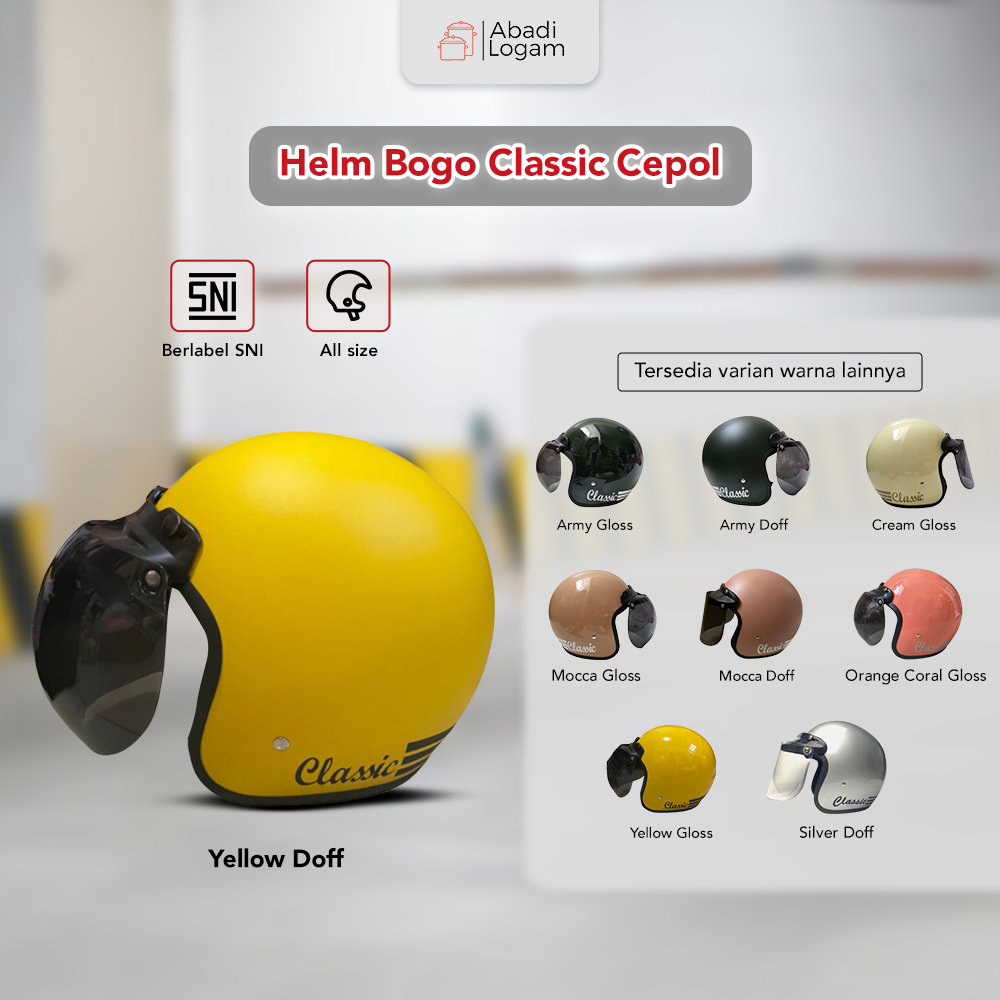 Jual Helm Bogo Classic Retro Dewasa Pria Wanita SNI Original - Full ...
