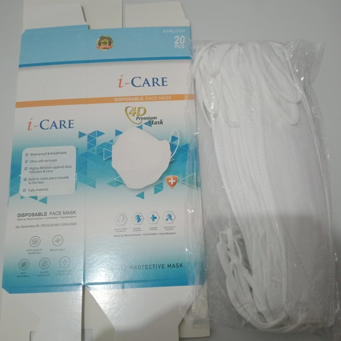 Jual Masker KF94 4D Evo I-Care Pemium Quality Earloop Isi 20PCS ...