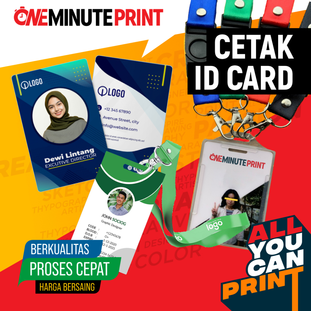 Jual ID Card Custom / Cetak ID Card - ONE MINUTE PRINT | Shopee Indonesia