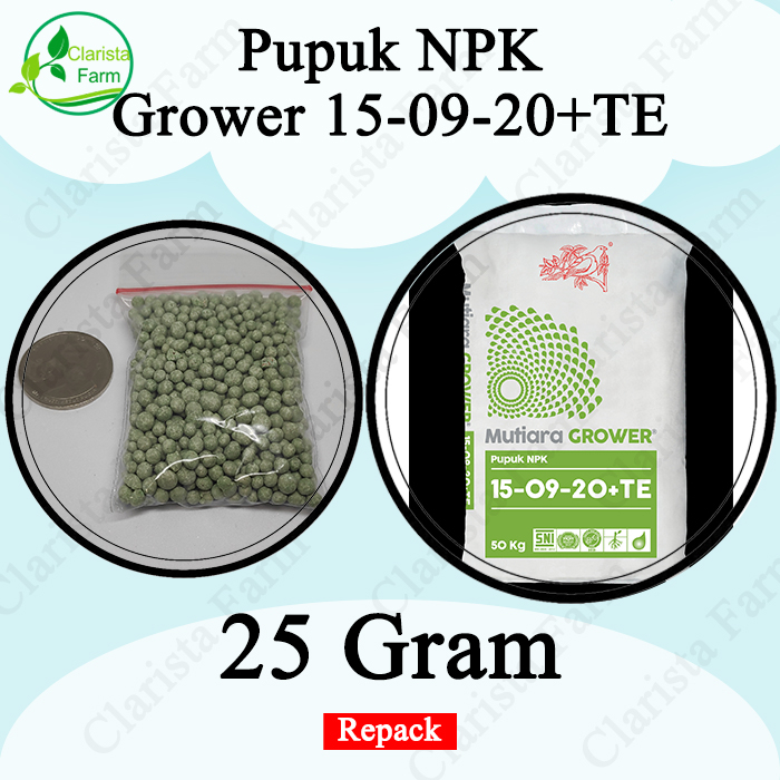 Jual Pupuk NPK Grower 15-09-20+TE Eceran Repack Cap Meroke | Shopee ...
