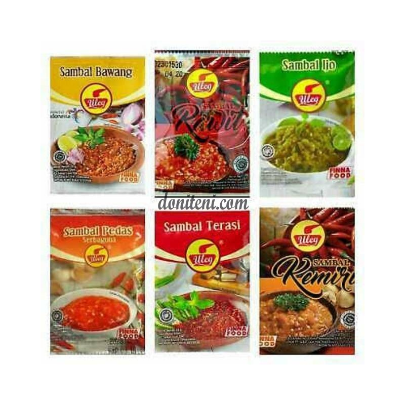 Jual ULEG SAMBAL 18 GRAM PAK (ISI 10) SAMBAL TERASI GEPREK RENDANG ...