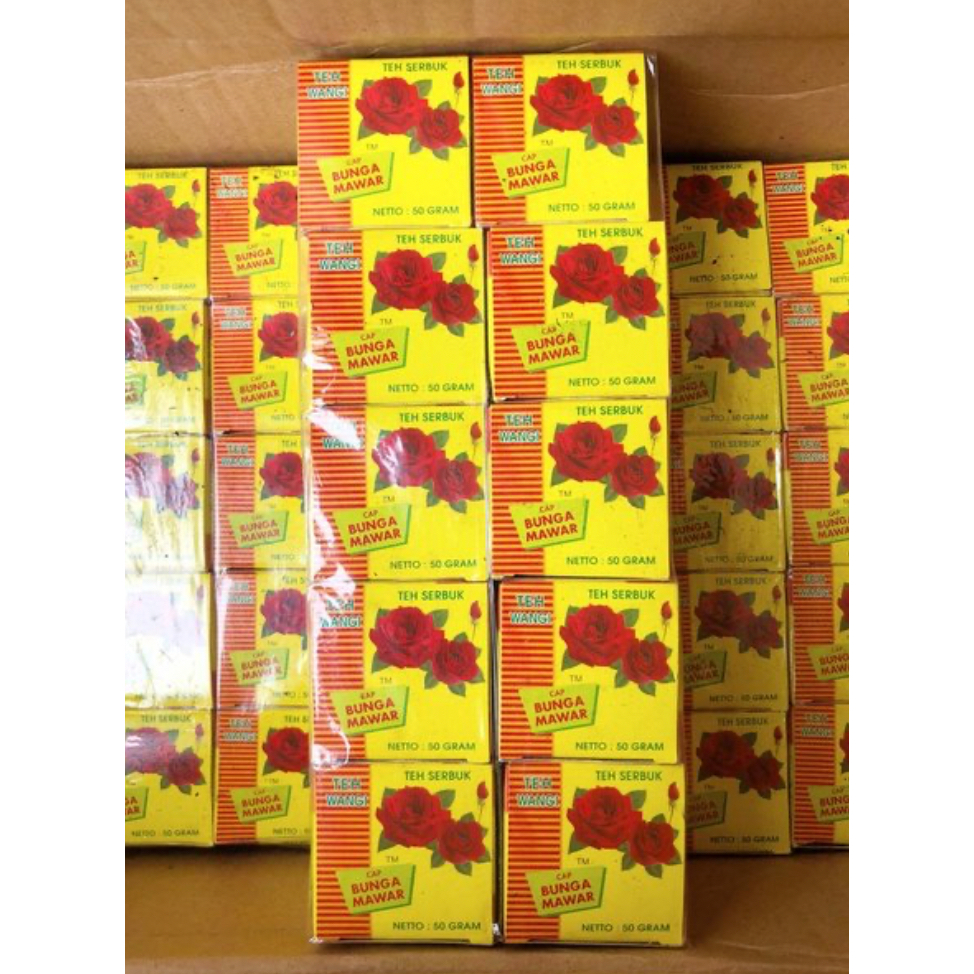 Jual Teh Mawar 10 Bungkus / Teh Bubuk Cap Bunga Mawar ( 1 Pak isi 10 ...