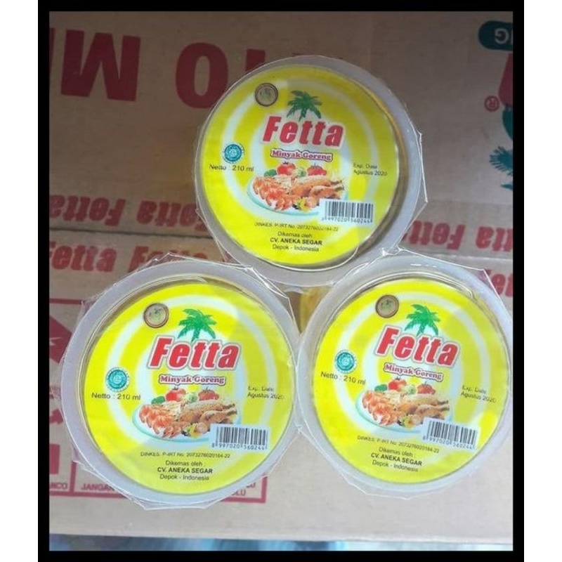 Jual minyak goreng FETTA kemasan gelas 210ml | Shopee Indonesia