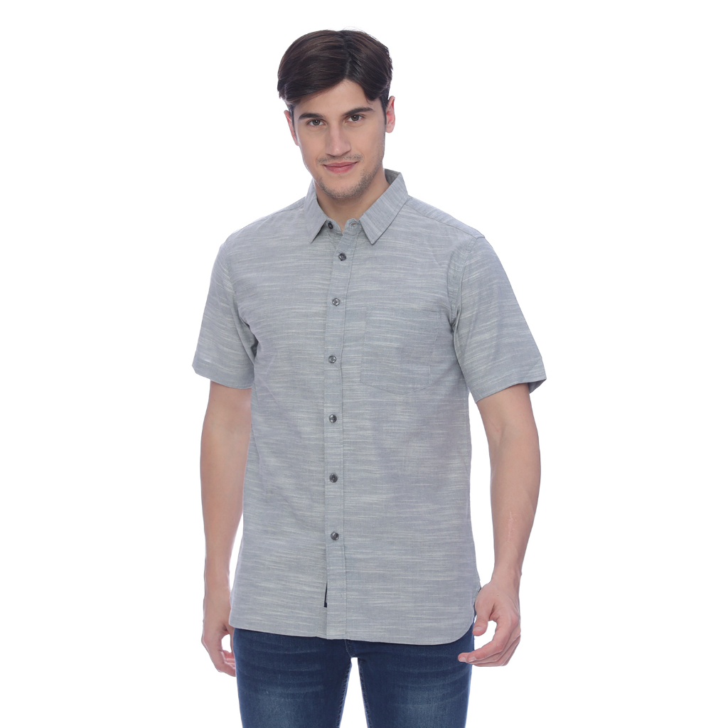 Jual Salt n Pepper Kemeja Katun Lengan Pendek Pria 0150 Grey Abu abu ...