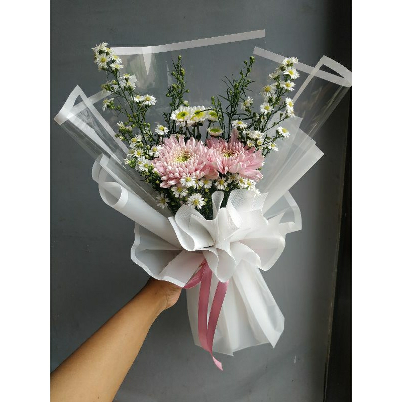 Jual bouquet bunga krisan asli segar fresh flower buket sidang ulang ...