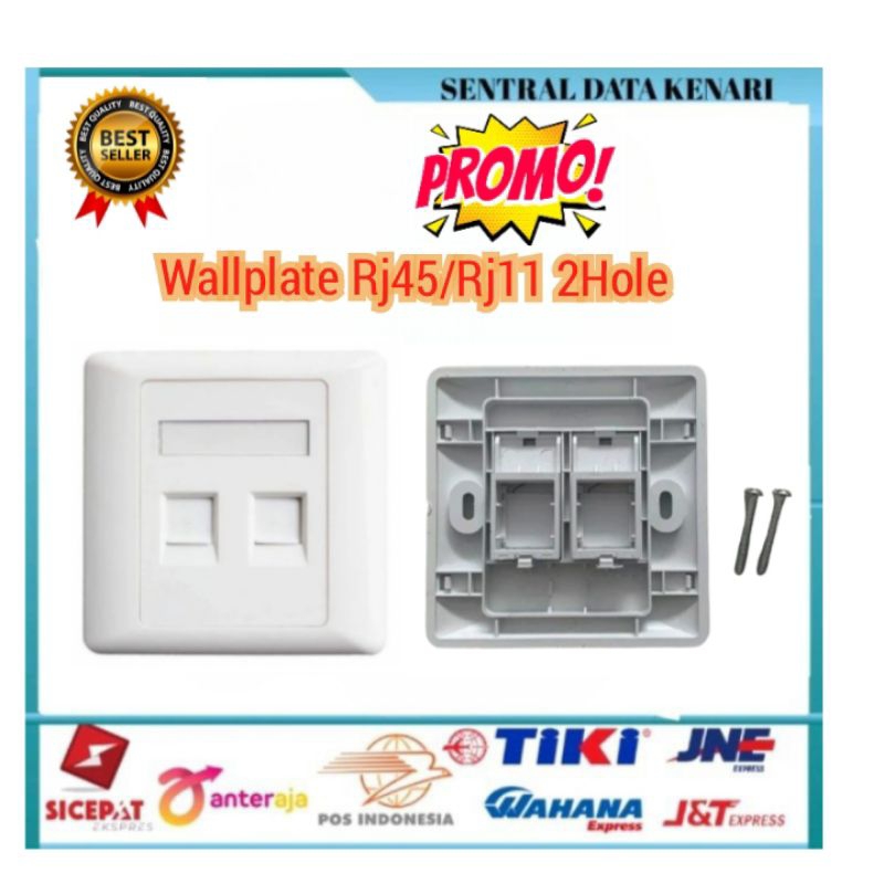 Jual FacePlate 2 Hole Support Modular Rj45 & Rj11/ Cat6/Cat5/Cat3 ...