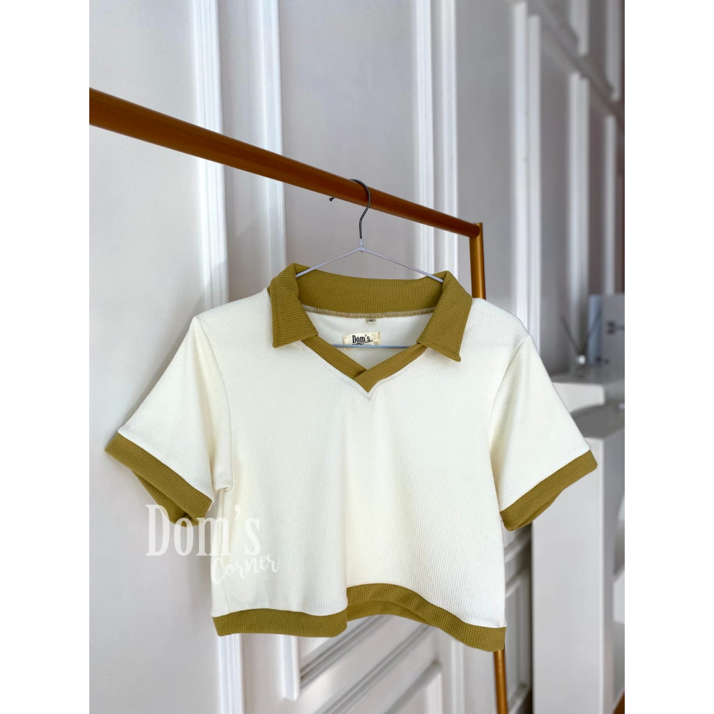 Jual Domscorner - Jae collar kombinasi - vest kerah - polo shirt - kaos ...