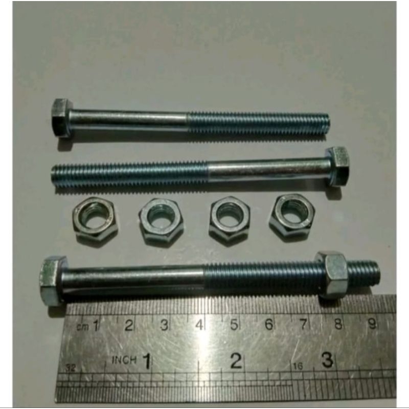 Jual BAUT + MUR PUTIH BMP M8 X 90 MM GALVANIS ( KUNCI 13 ) | Shopee Indonesia