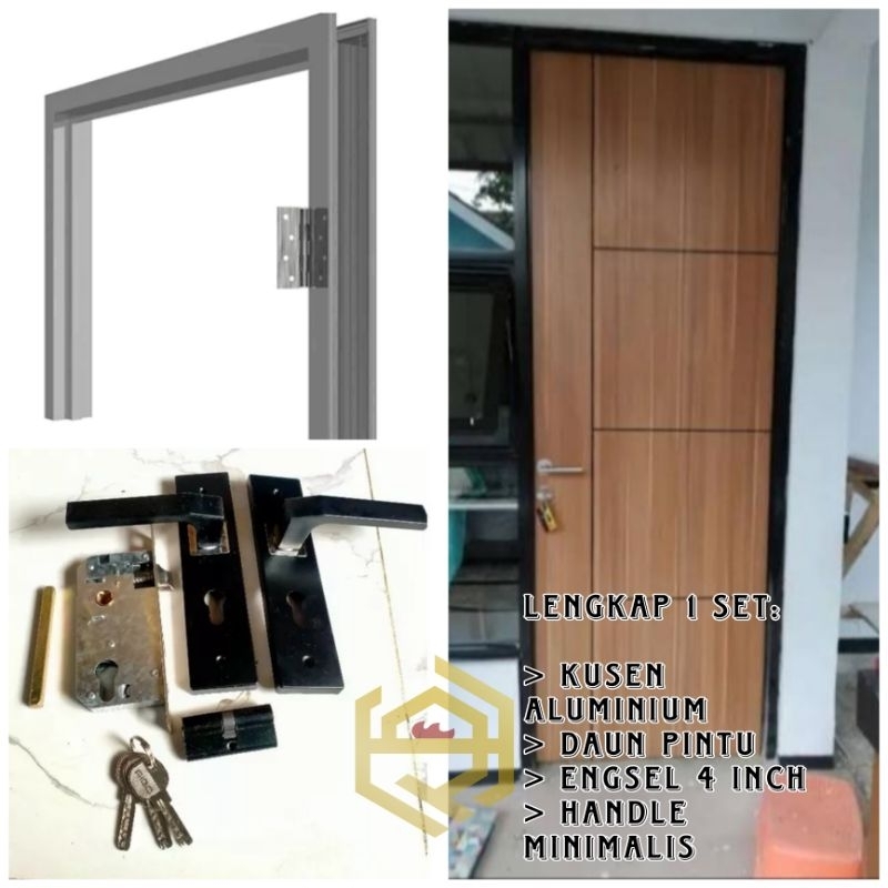 Jual 1set Lengkap Pintu Engineering Swing/Biasa (kusen, pintu, engsel ...