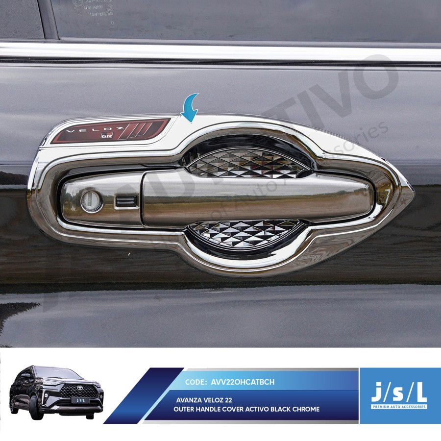 Jual Paket Veloz 2022 Outer Handle Activo Black Chrome Mangkok Pintu | Shopee Indonesia