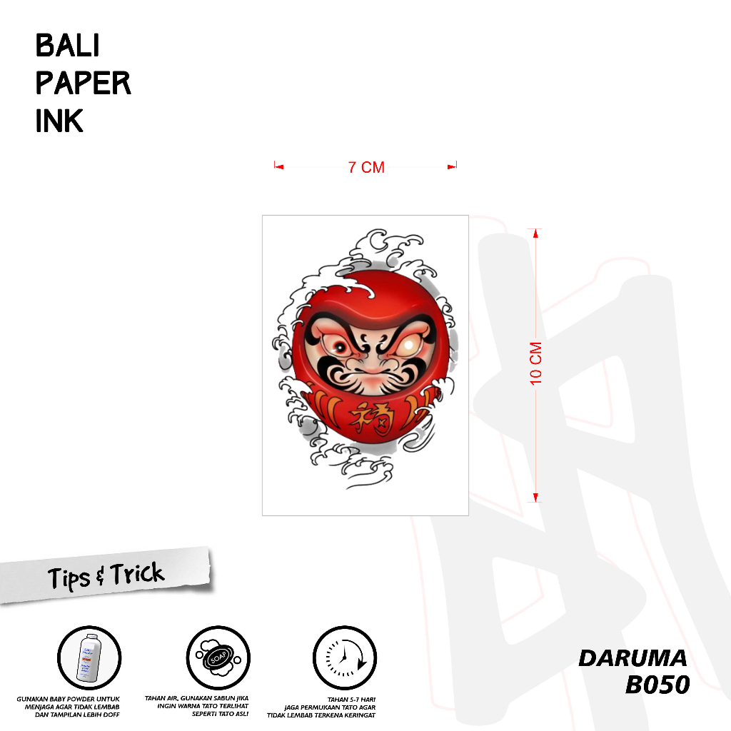 Jual Tato Daruma B050 - Basic Temporary Tattoo - By Bali Paper Ink | Shopee Indonesia
