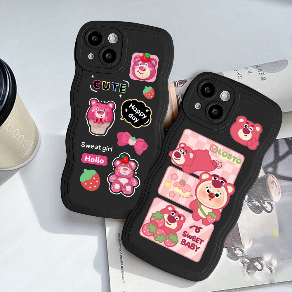 Jual [GB06] Case Lotso Gelombang Hitam For Oppo A78 A58 A38 A17 A17K ...