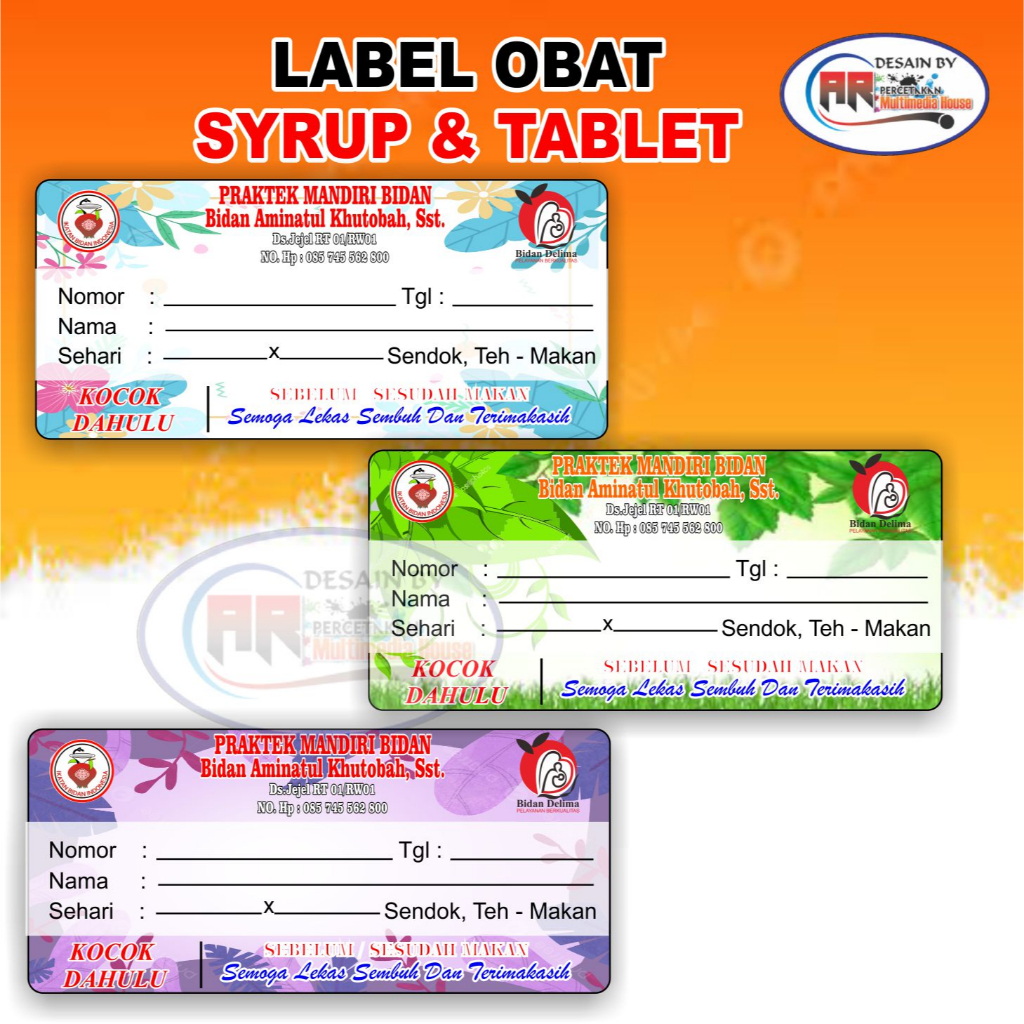 Jual Label obat syrup / label obat sirup / stiker obat / stiker obat ...