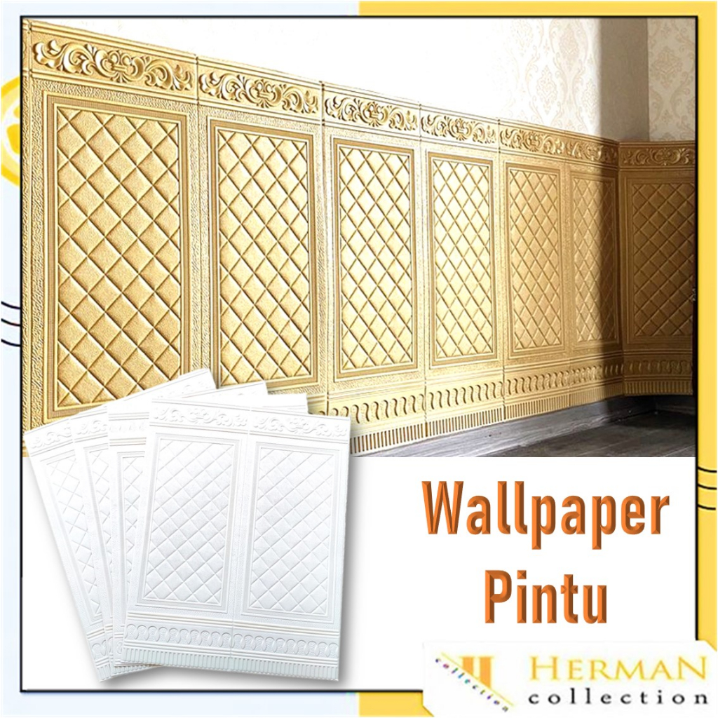 Jual HC Wallpaper 3D Foam Motif Pintu Batik 90 x 70Cm Sticker ...