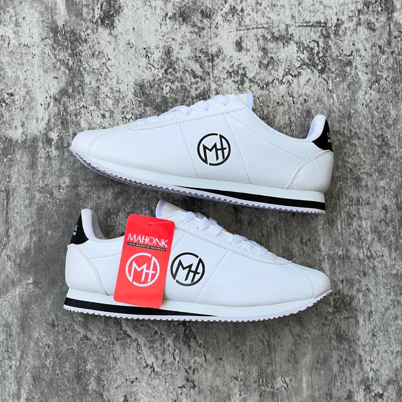 Jual MAHONK LONTA WHITE BLACK - Sepatu Sneakers Sekolah Casual Pria ...