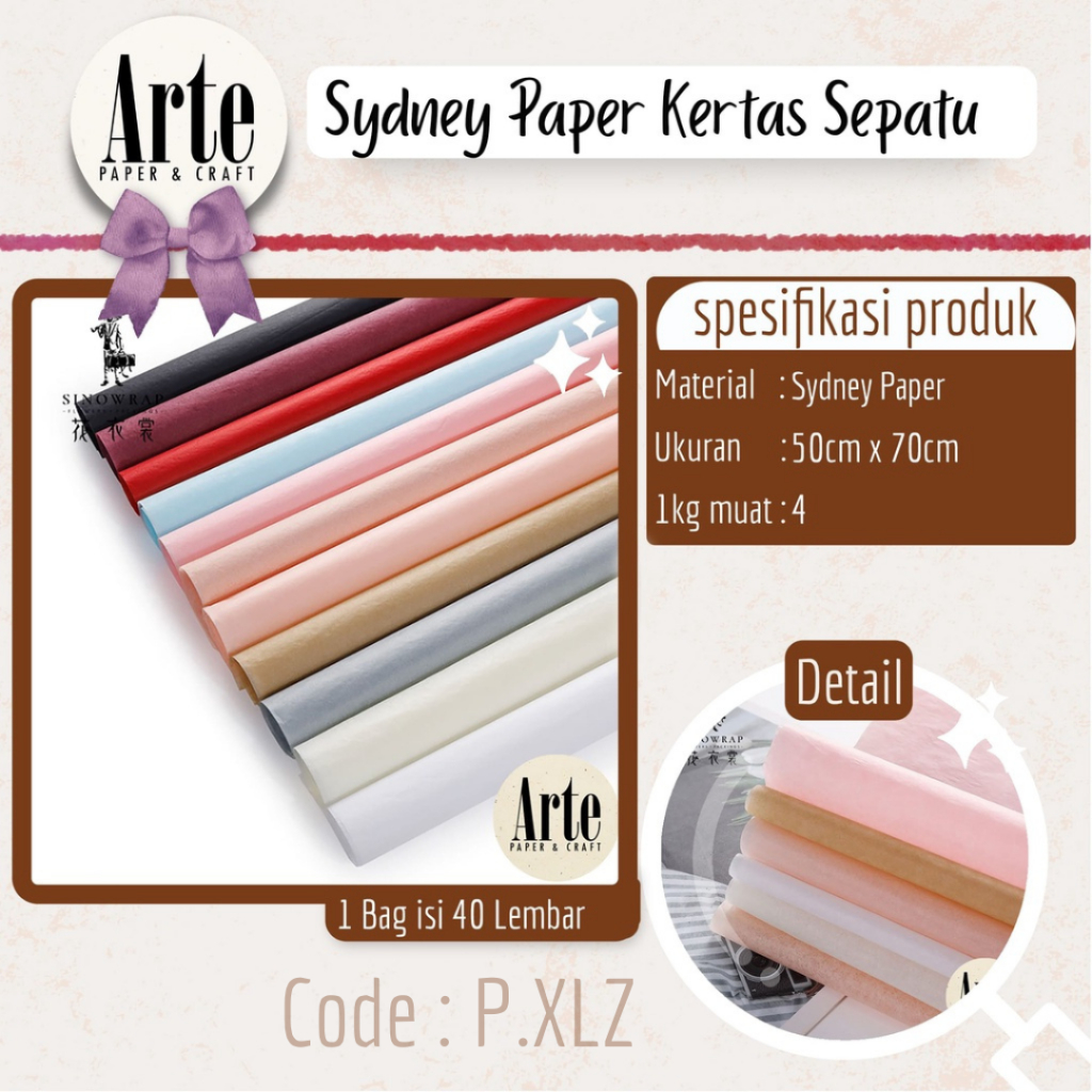 Jual 40 Lembar Sydney Paper Kertas Sepatu Kertas Buket Korea Bunga ...