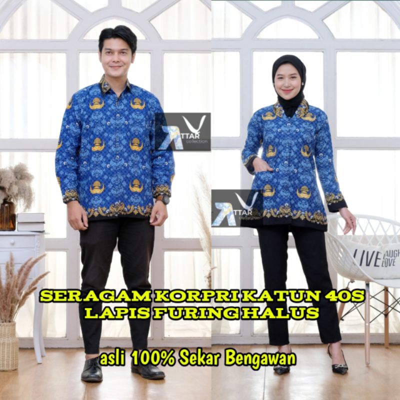 Jual Baju Korpri Model terbaru Tahun 2022 KERAH HITAM DAN DENGAN FURING halus, Seragam PNS Pria ...