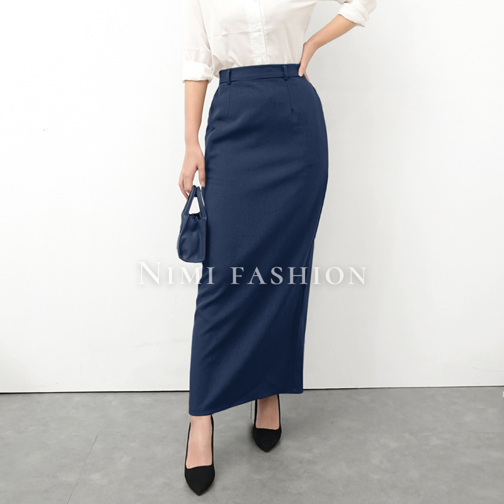 Jual NIMI - Rok Span Kerja Wanita Rempel Belakang Bahan Stretch Premium ...