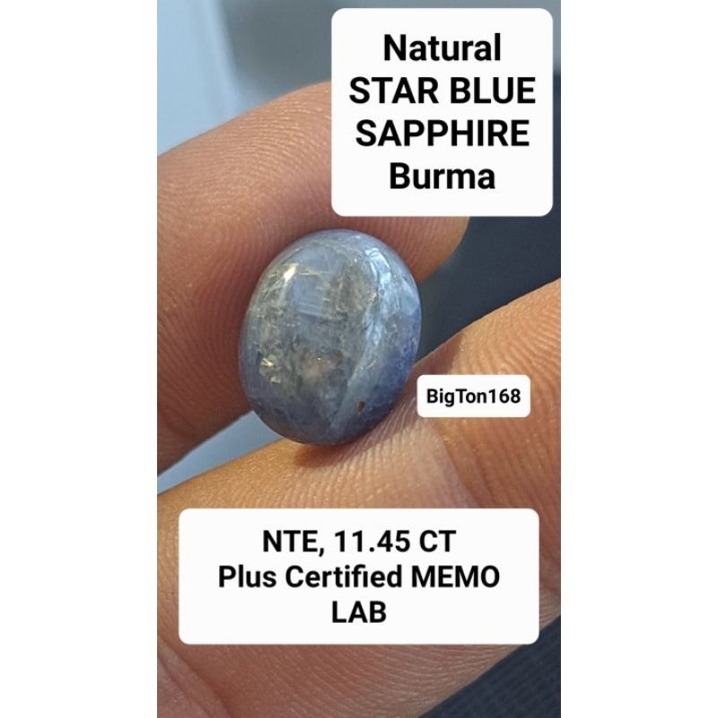 Jual Natural Star BLUE SAPPHIRE BURMA 11.45 CT JUMBO No Treated NTE ...