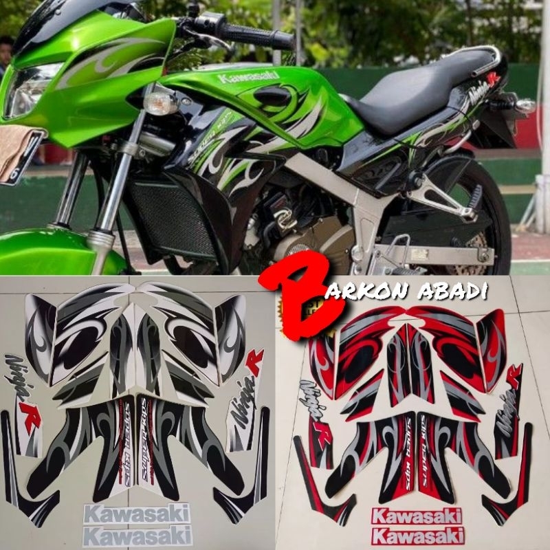 Jual stiker Striping NINJA R super kips 2012 merah, hijau, putih ...