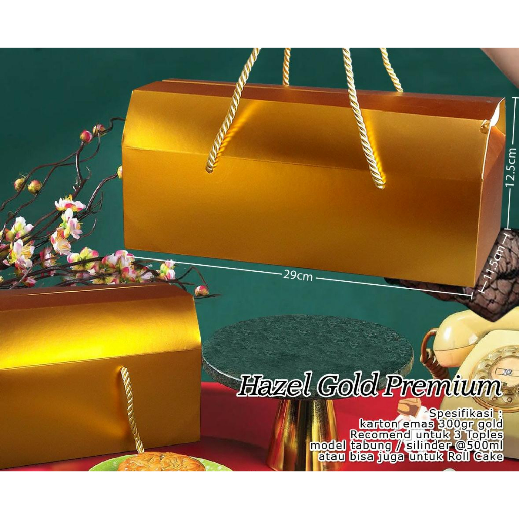 Jual Box Kue| Kotak Kue| Box Hazel Gold Premium ( 1 Bal 24 Pcs ...