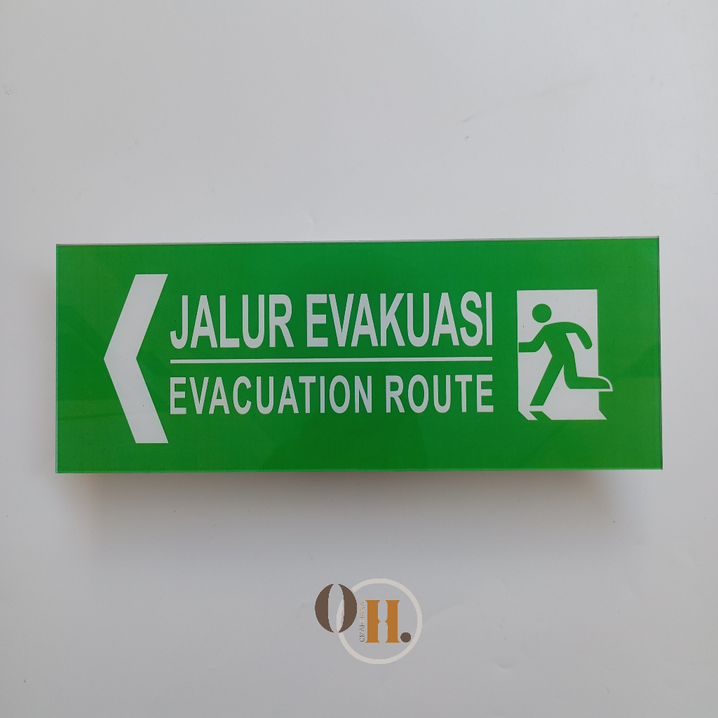 Jual Akrilik Jalur Evakuasi Kiri / Kanan - Signage K3 - Akrilik K3 - Rambu Akrilik | Shopee ...