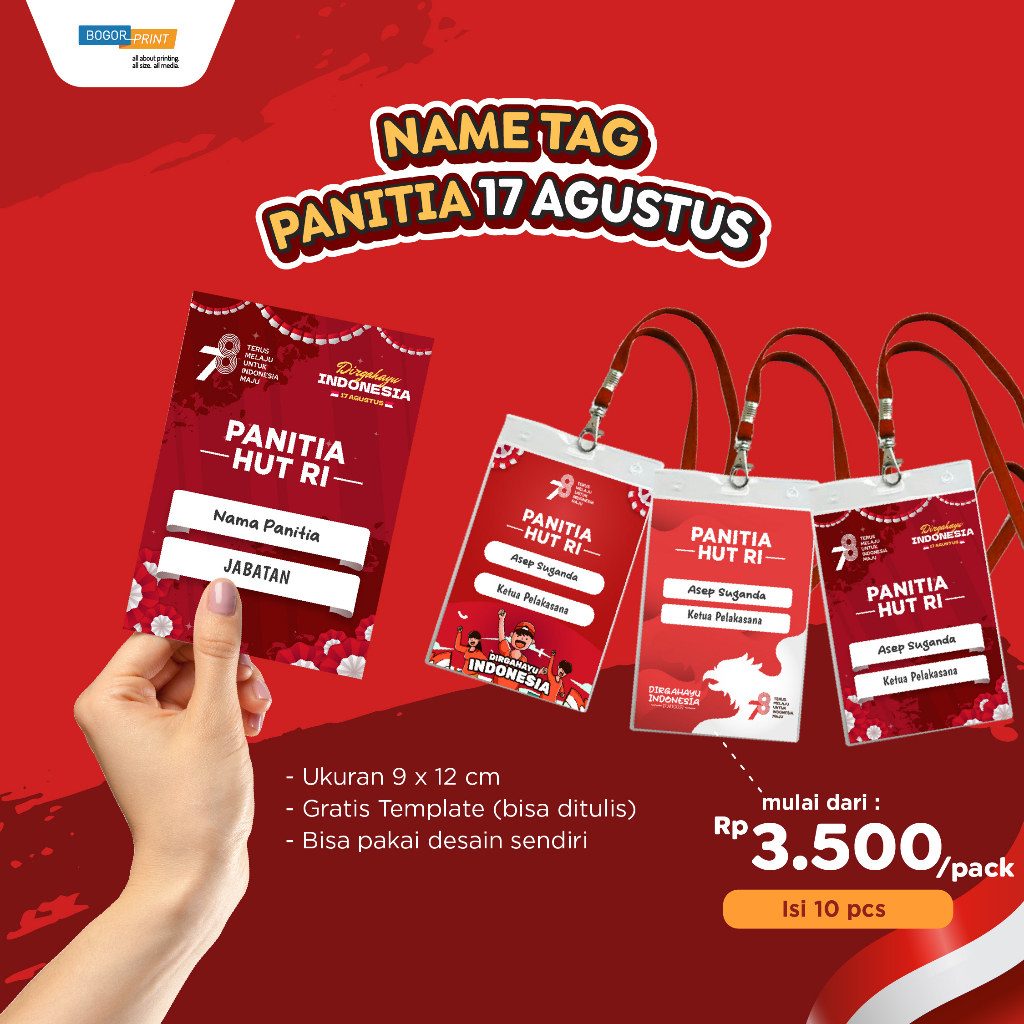 Jual NAME TAG PANITIA ACARA HUT RI Agustusan_GRATIS TEMPLATE DESAIN ...