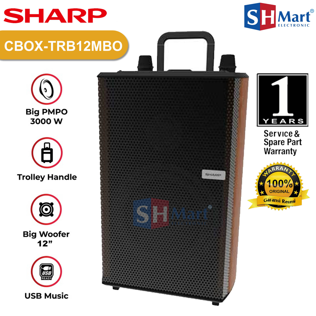 Jual SPEAKER TROLLEY SHARP PORTABLE CBOX TRB12MBO AUDIO CBOXTRB12MBO ...