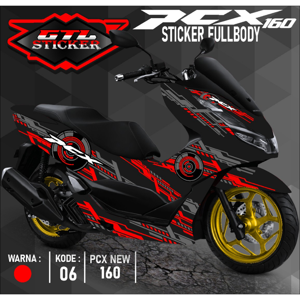 Jual decal sticker variasi Honda PCX 160 full body-stiker decal variasi ...