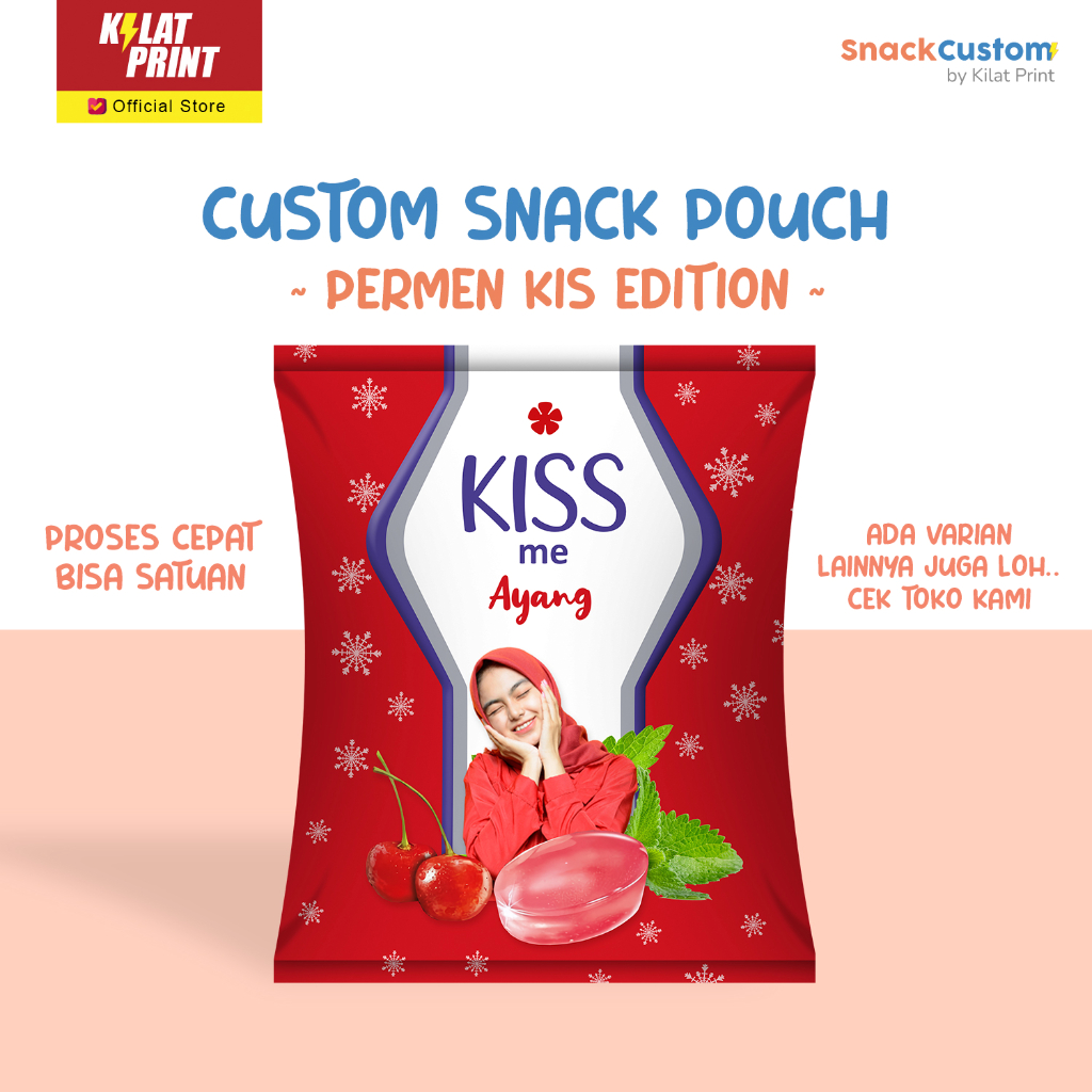Jual Snack Custom Foto Teks Bungkus Pouch Jumbo Ala Permen Kis Edition ...