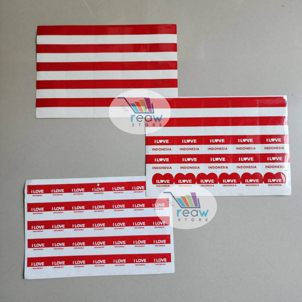Jual PER LEMBAR Sticker Stiker Pipi Muka Tangan Bendera Merah Putih I ...