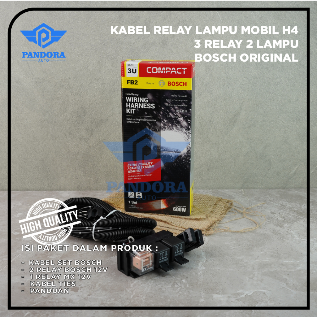 Jual KABEL RELAY SET BOSCH FB2 LAMPU DEPAN HEADLAMP H4 MOBIL 3 RELAY ...