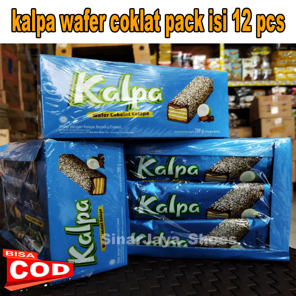 Jual Kalpa Wafer Cokelat Kelapa 22 Gram isi 12 pcs | Shopee Indonesia