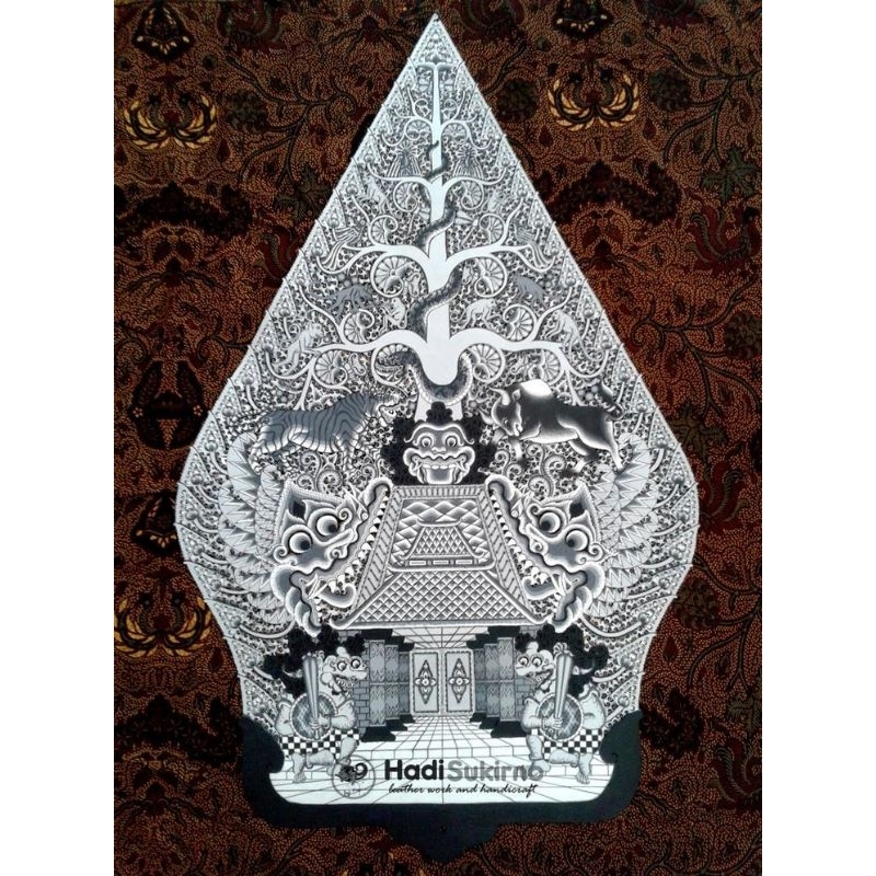 Jual hiasan dinding lukisan cetak gunungan wayang plus figura ukuran 65 ...