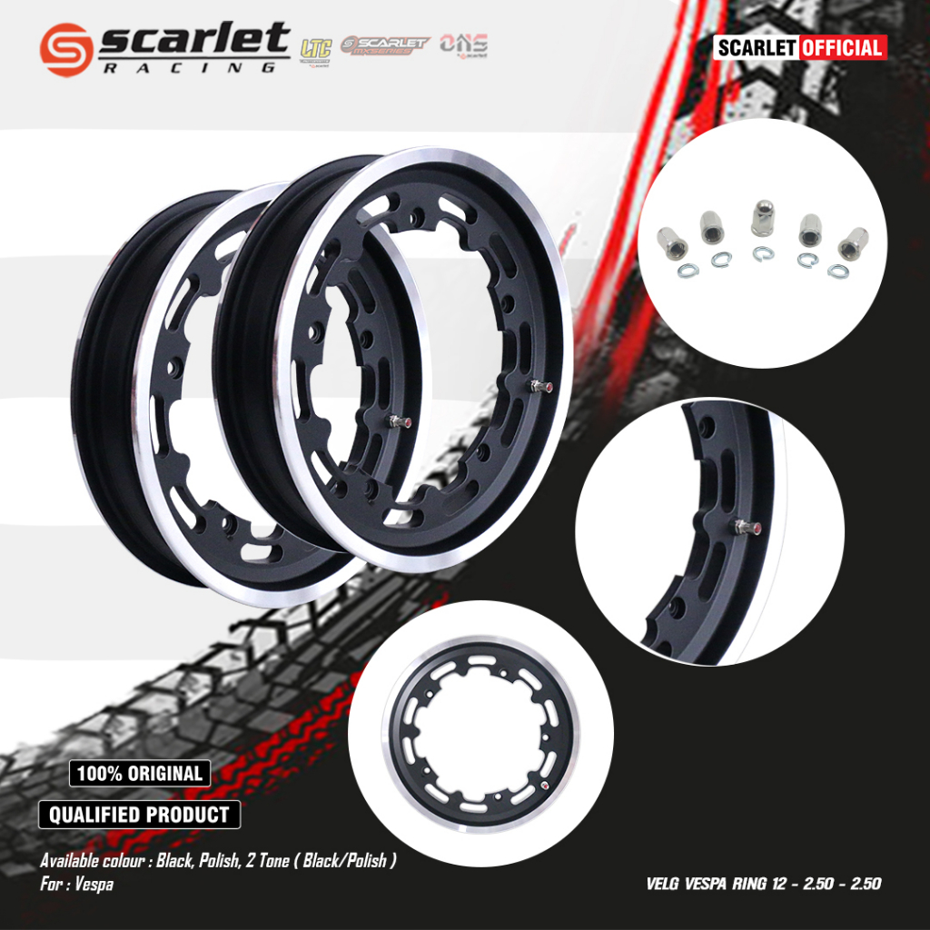 Jual Scarlet Racing - Velg Pelek Rim Alloy Set Vespa Ring 12 | Shopee ...