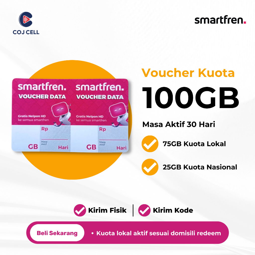 Jual Voucher Kuota Data Smartfren 100GB Masa Aktif 30 Hari | Shopee Indonesia