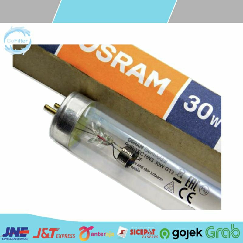 Jual (FREE PACKING PIPA + BUBBLE) LAMPU UV UVC OSRAM 30 WATT ULTRAVIOLET STERILIZER T8 HNS G13 ...