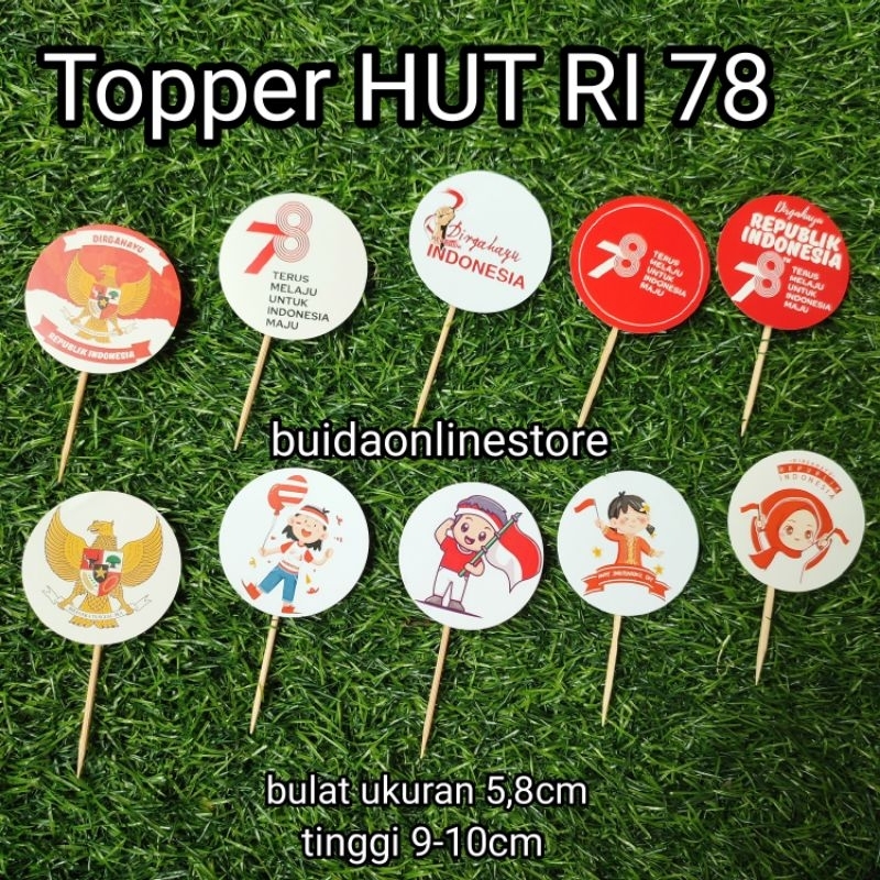 Jual Topper HUT RI 78 Tusukan Dekorasi tumpeng cupcake dirgahayu NKRI ...