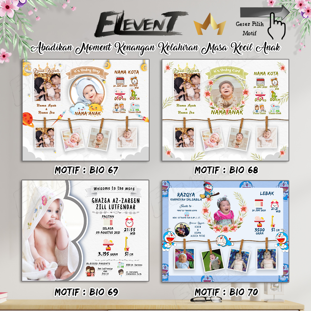Jual Bikin Biodata Bayi Kayu 30x40cm Foto Gantung Hiasan Dinding ...